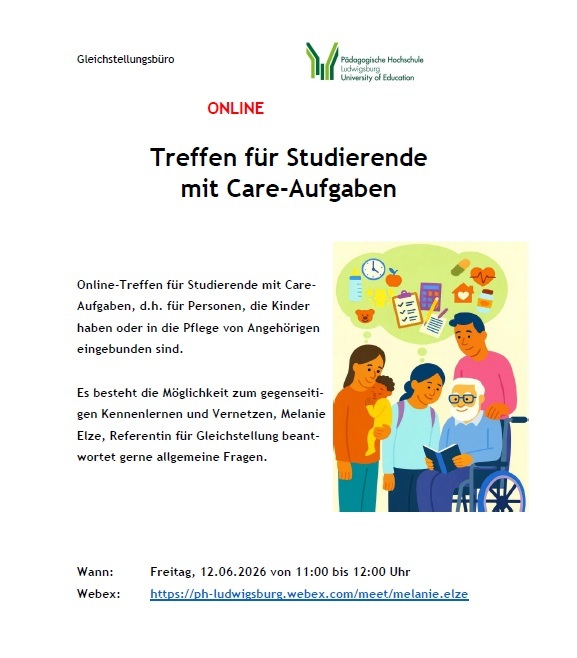 Online-Treffen für Studierende mit Care-Aufgaben | PH Ludwigsburg